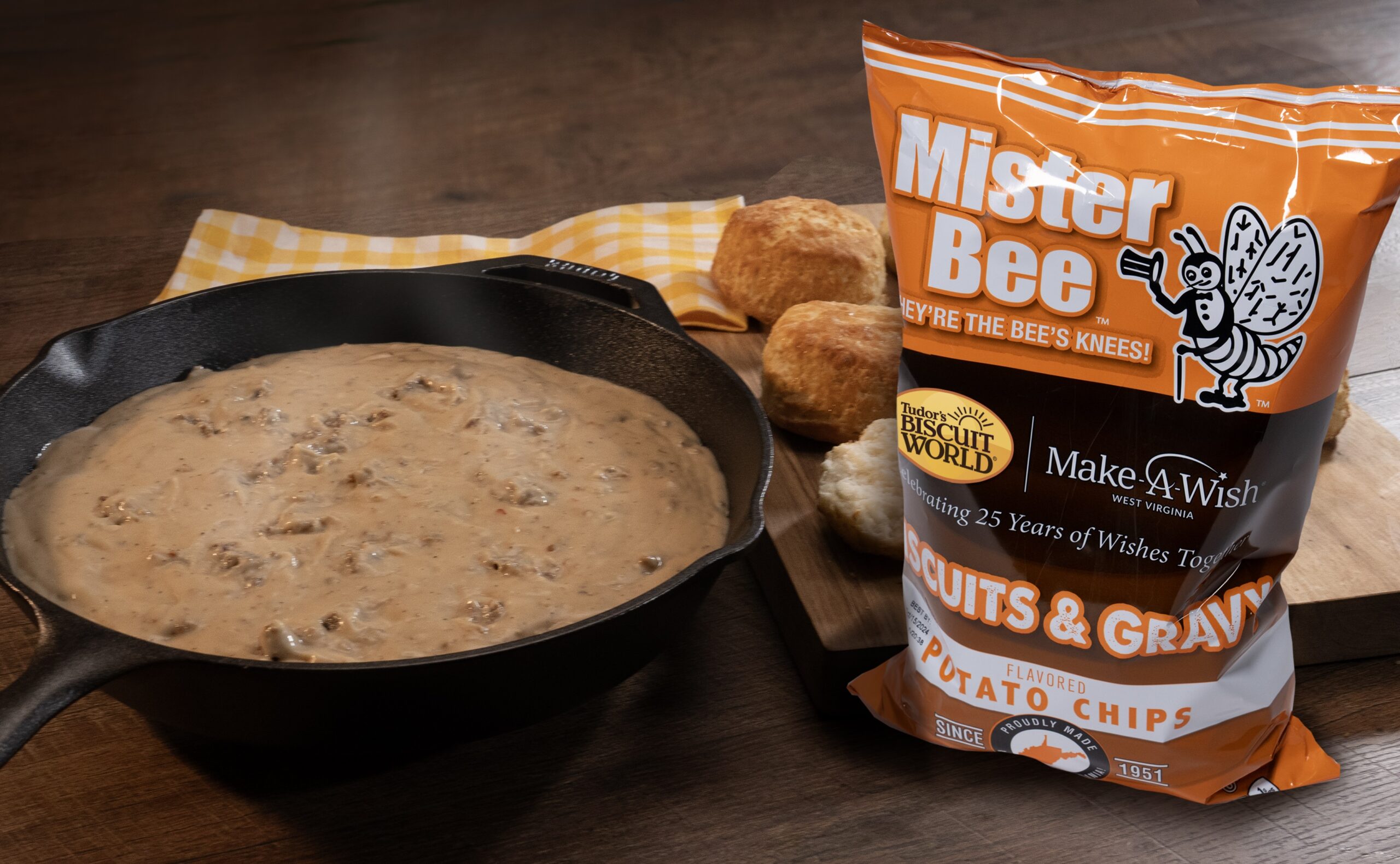 Sausage-Gravy-Biscuits-and-Chips-Mister-Bee-and-Tudors-Biscuit-Products ...