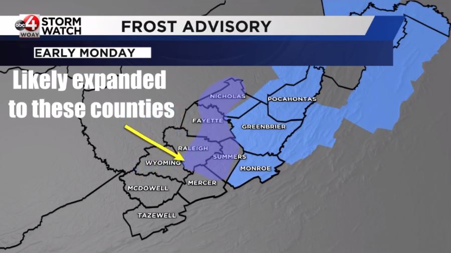 Rare Early Frost; W.Va. Could Be Coldest U.S. Spot Monday AM - WOAY-TV