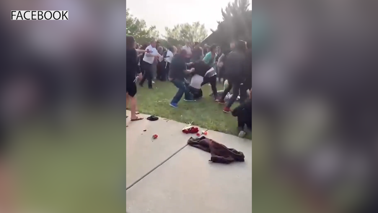 Celebration turned to chaos as a fight broke out after the Woodrow ...