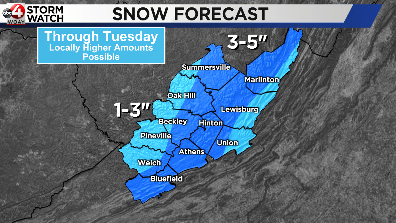 Snow Keeps Falling; Wintery Week Ahead - WOAY-TV